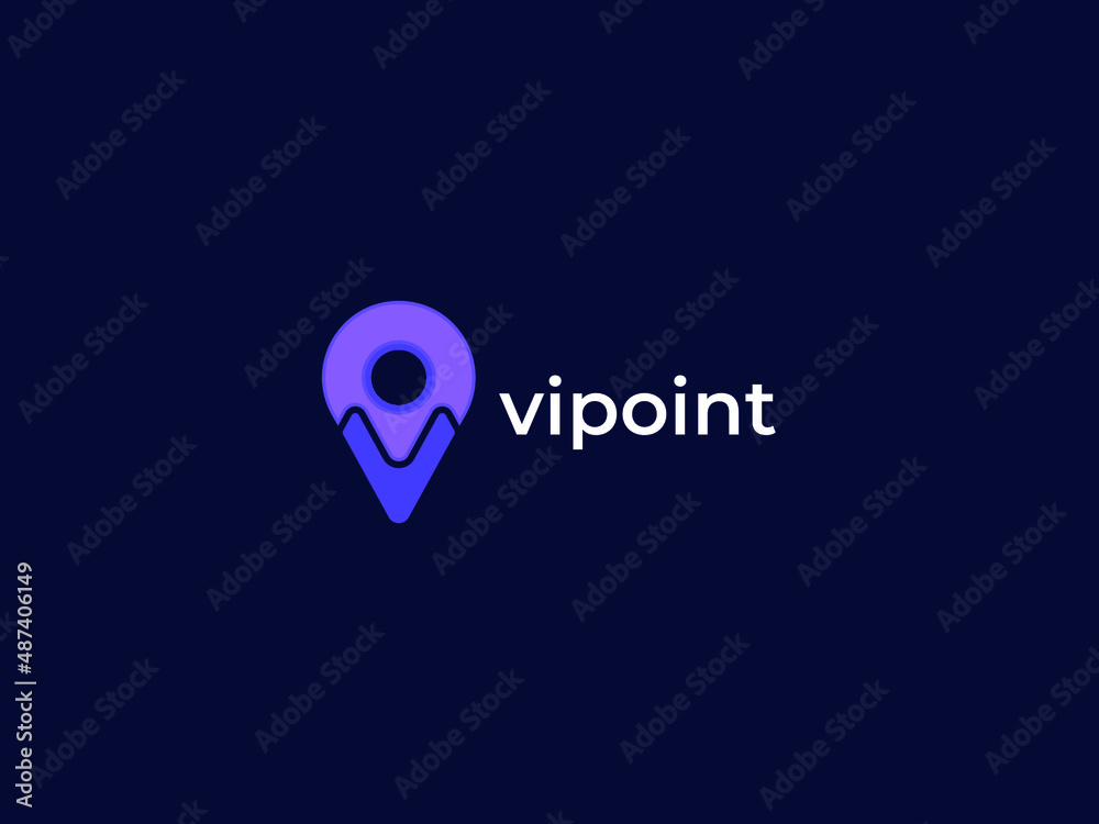 V Location Logo design | V letter with Location icon Stock Vector ...