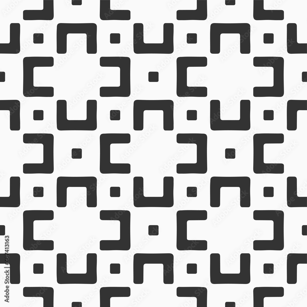 Abstract seamless vector cross tiles pattern. Geometric cross shapes ...
