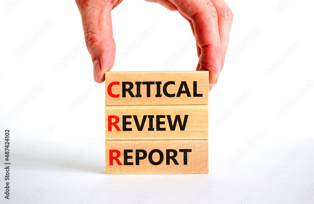 CRR critical review report symbol. Concept words CRR critical review ...