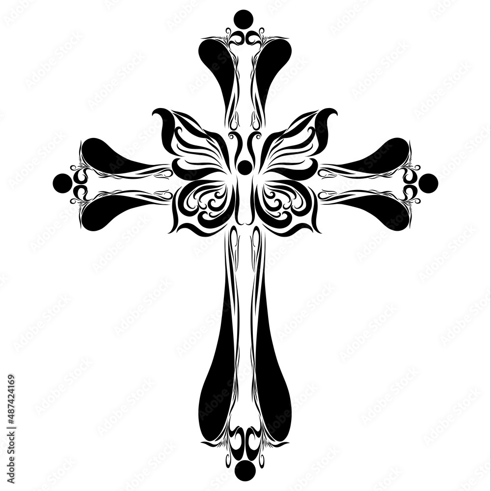 butterfly on the cross easter crucifix ornament flying sunday fantasy ...
