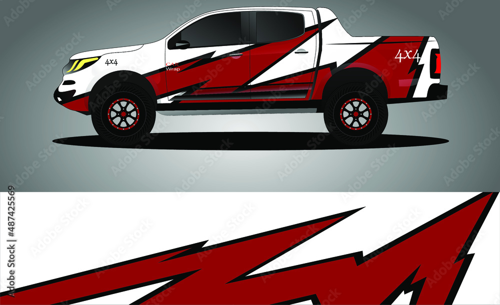 Vektor desain bungkus mobil balap. Grafis abstrak stripe racing ...