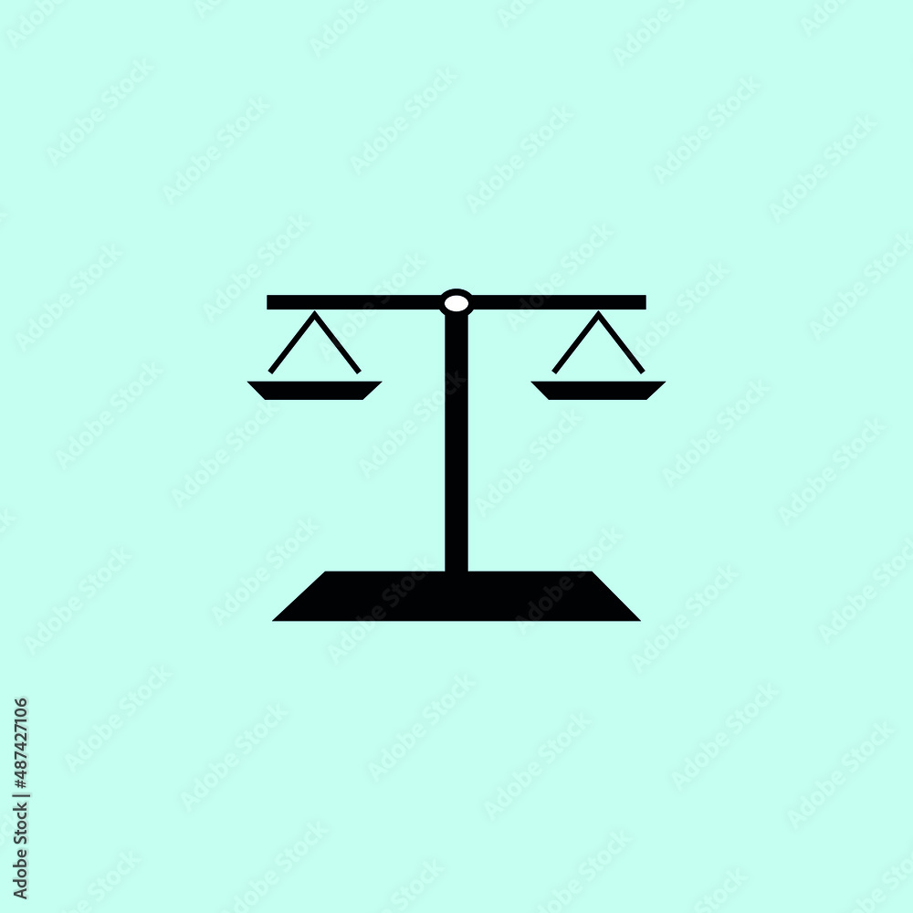 scales of justice icon. Weigh scales symbol. Vector illustration on ...