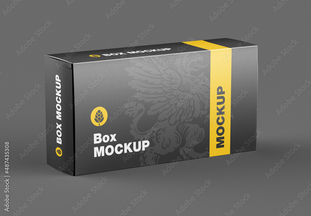 Flat Cardboard Box Mockup Stock Template | Adobe Stock