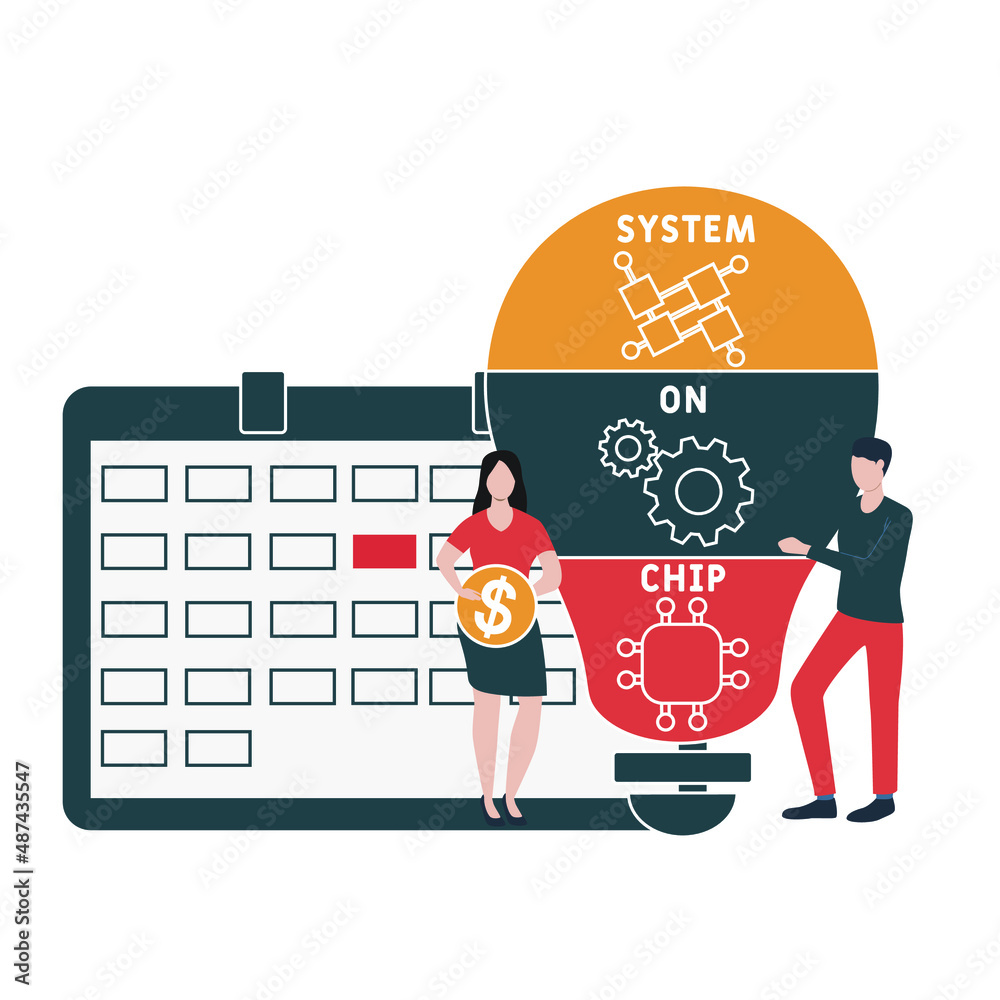 Vecteur Stock SOC - System On Chip acronym. business concept background ...