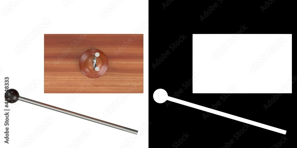3D rendering illustration of a tuning fork on resonator box Stock ...