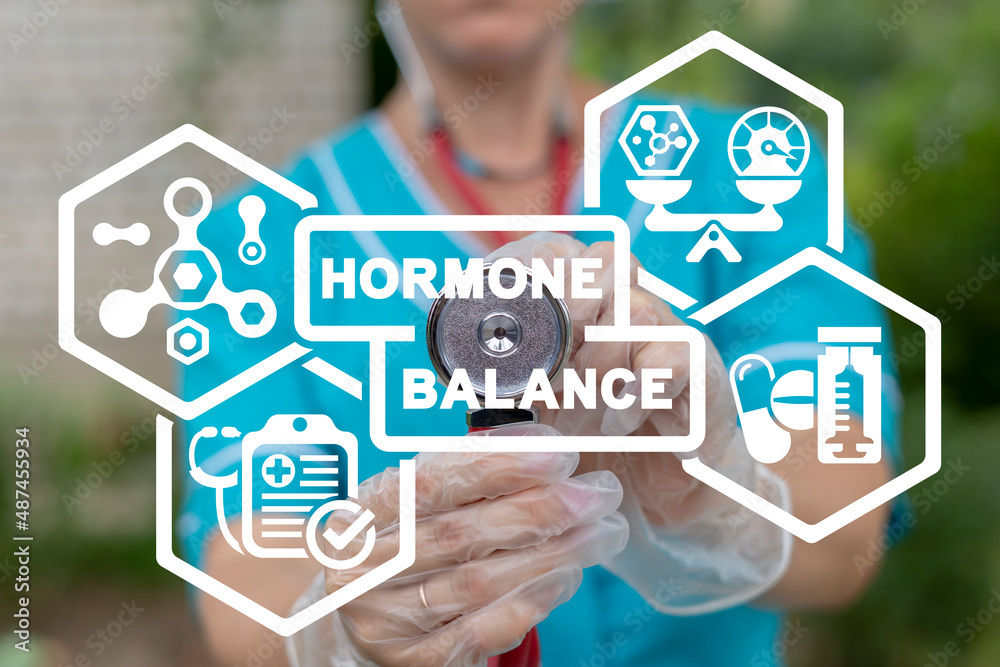 Concept of hormone balance. Medical hormonal therapy. Hormones ...