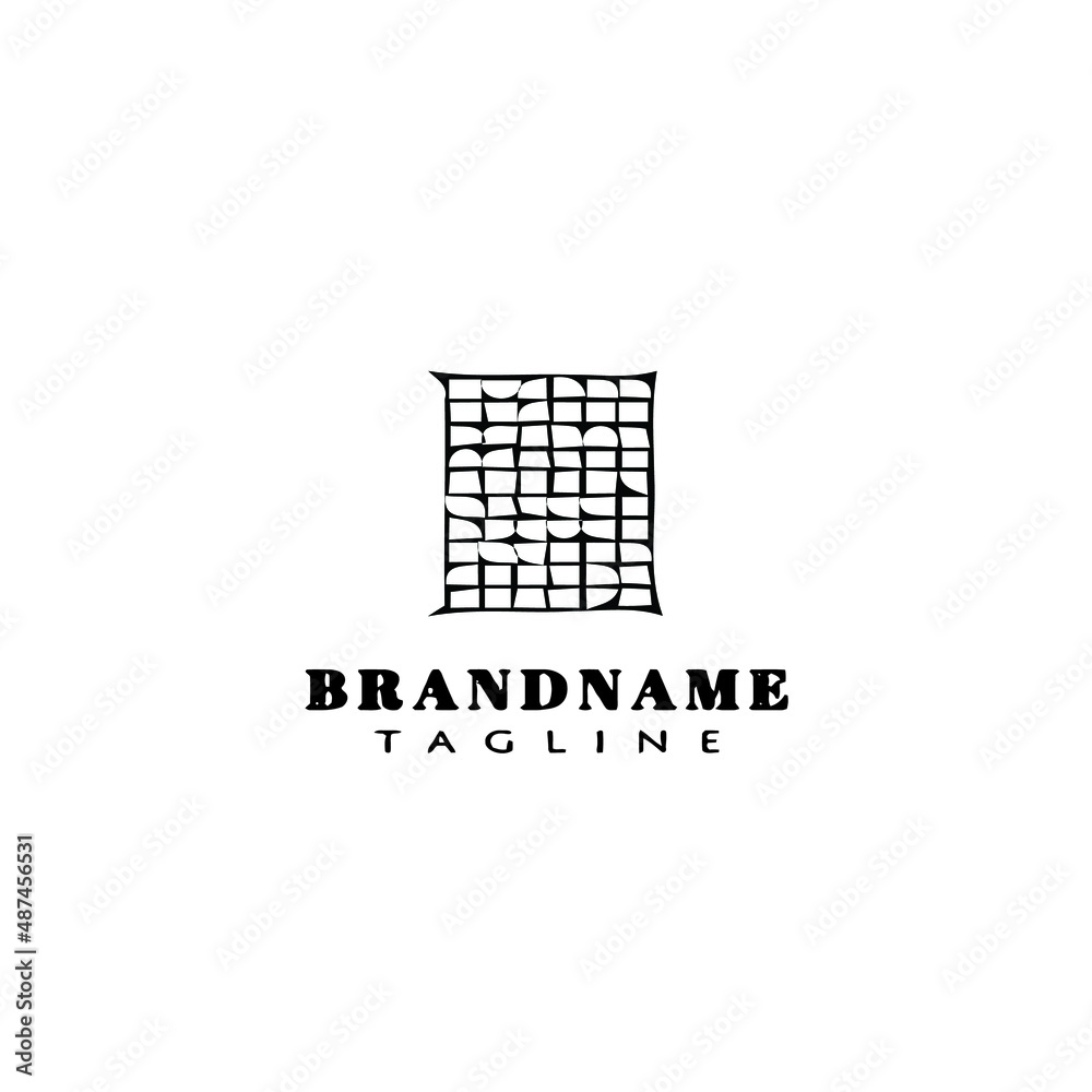fish net cartoon logo design template icon black isolated vector ...