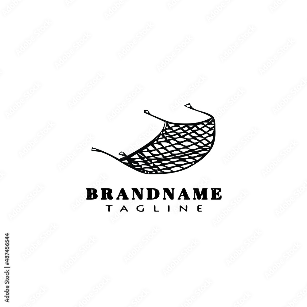 fish net cartoon logo design template icon black isolated vector ...