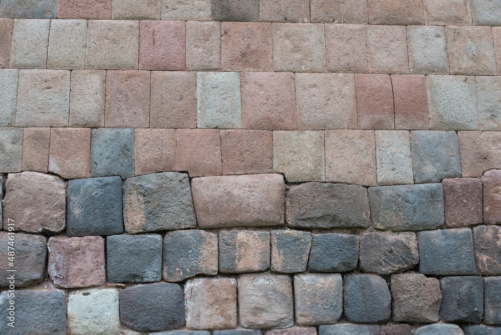 Details of the ancient walls built with huge blocks of stones in the ...