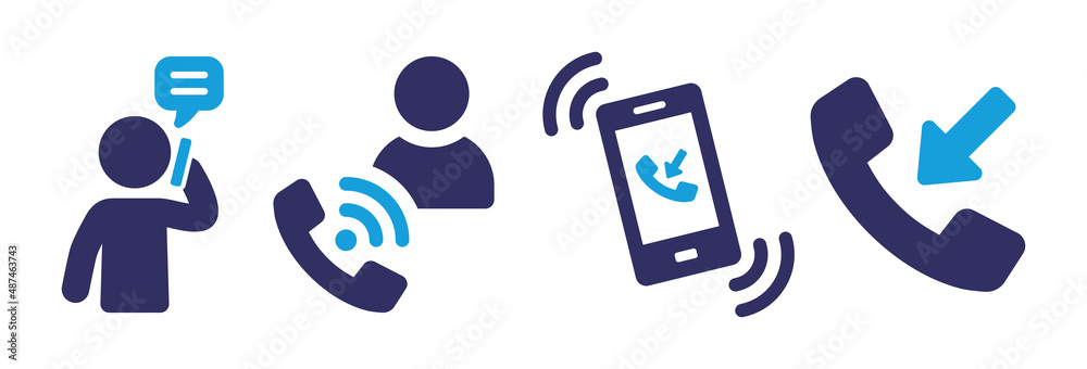 Call icon set. Phone calling symbol isolated on white background. Stock ...