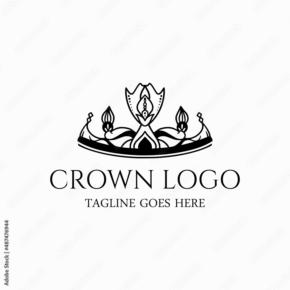 Crown logo vector, crown icon art illustration Stock Vector | Adobe Stock