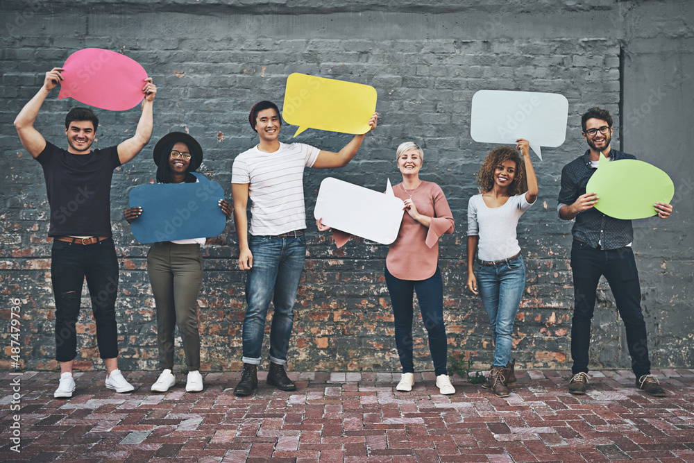 They standing up and saying what they want. Shot of a diverse group of ...