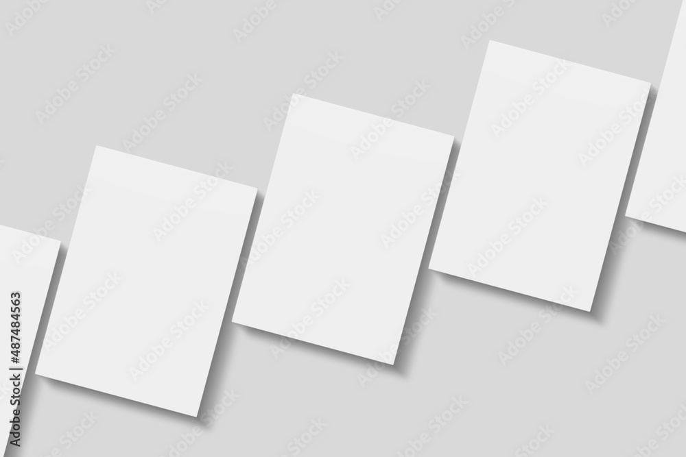 Stack blank paper for mockup. 3D Render. Stock Illustration | Adobe Stock