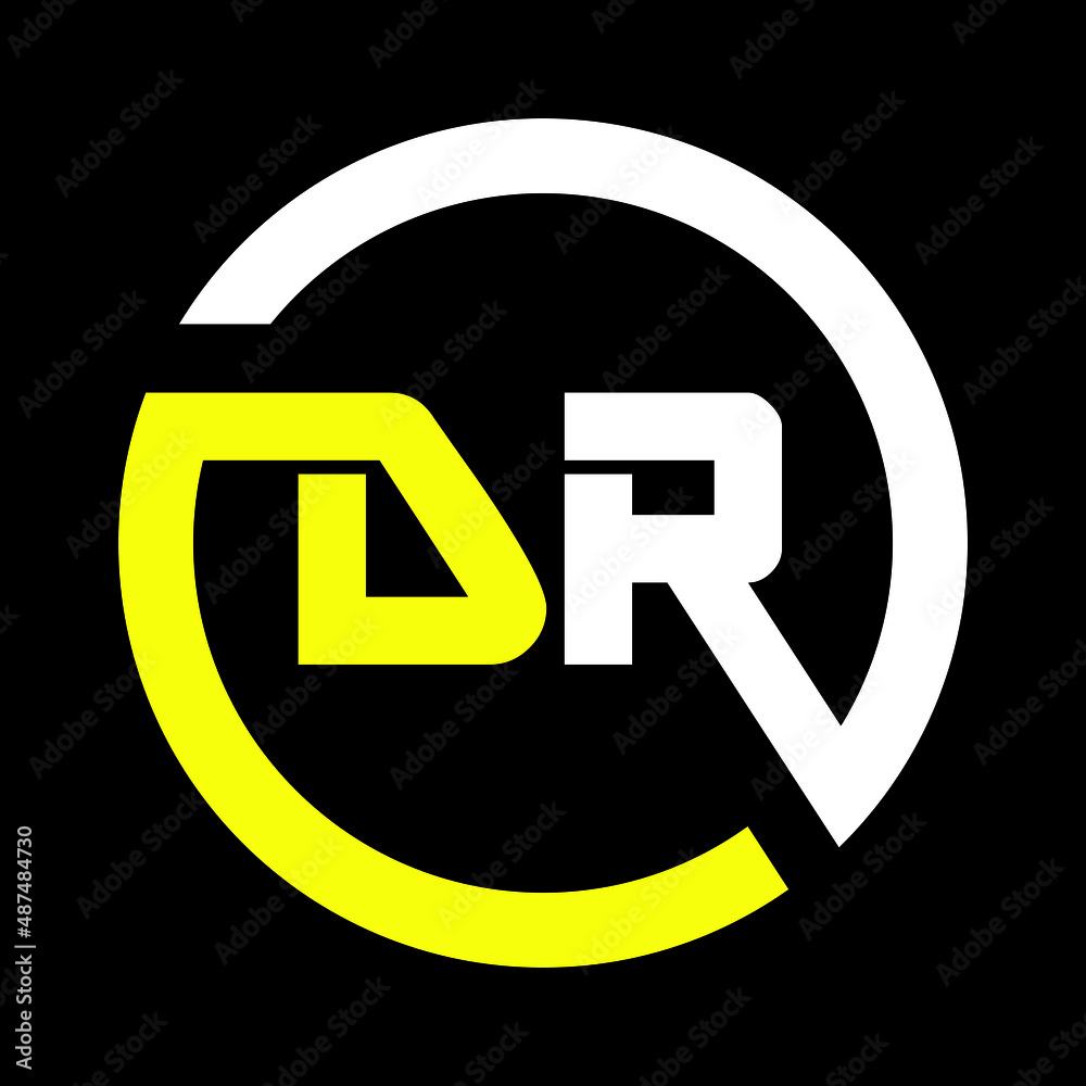 DR letter logo design on black background Initial Monogram Letter DR ...