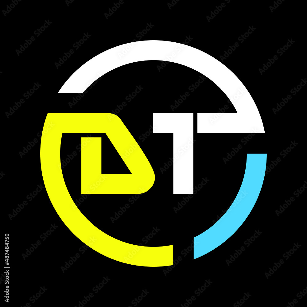 DT letter logo design on black background Initial Monogram Letter DT ...