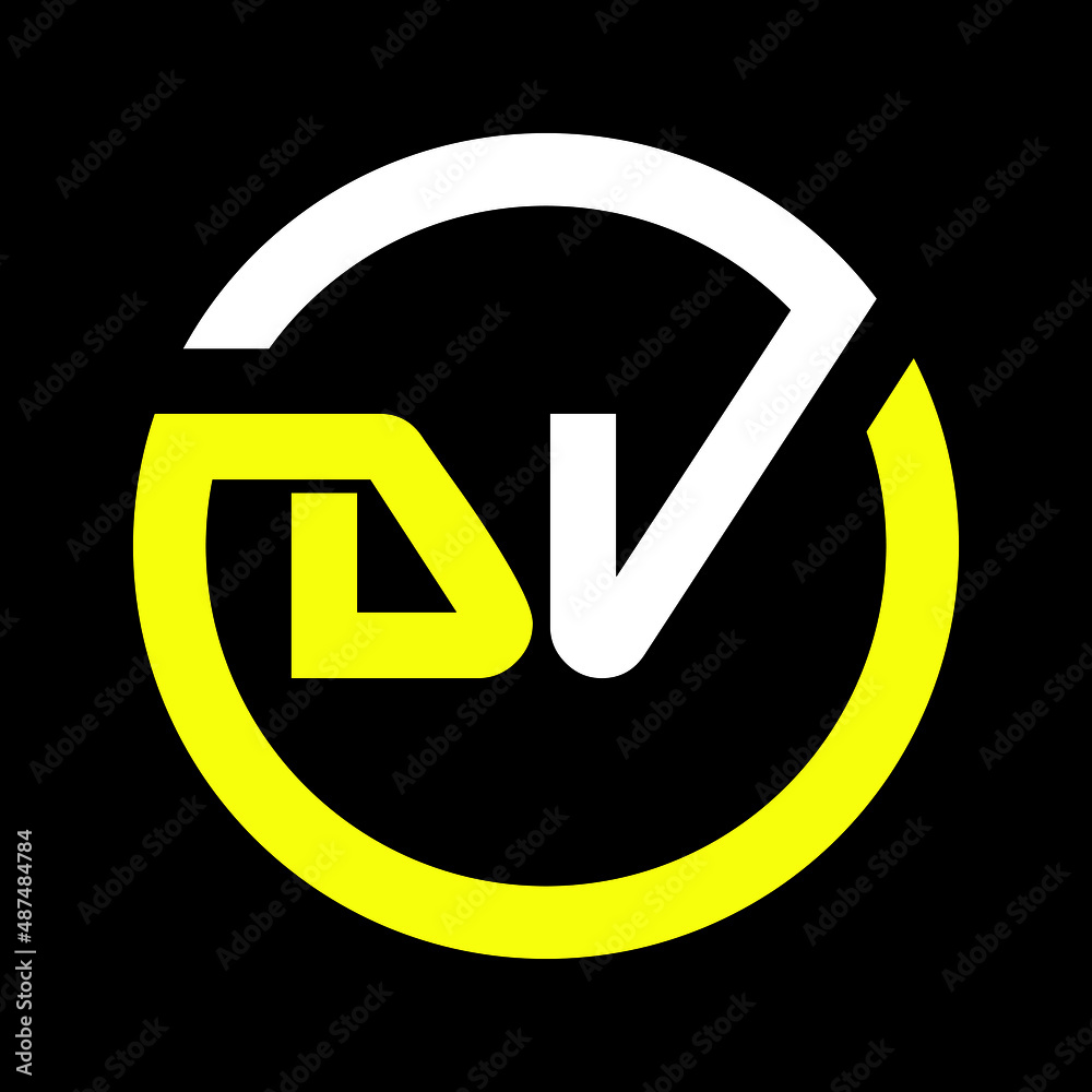 DV letter logo design on black background Initial Monogram Letter DV ...