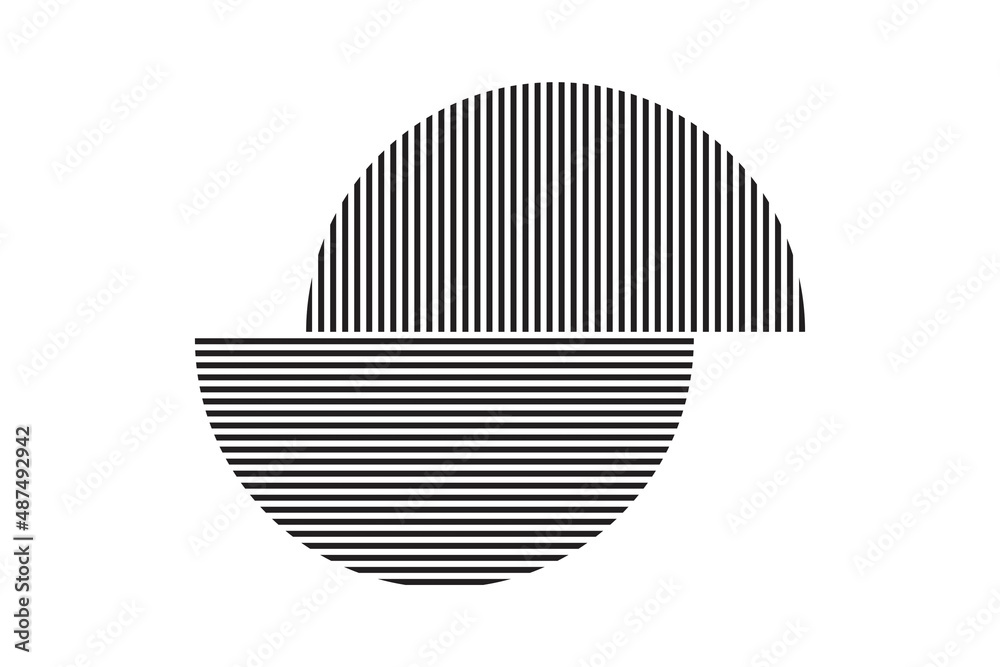 Round line pattern. graphic line in circles on white background. Stock ...