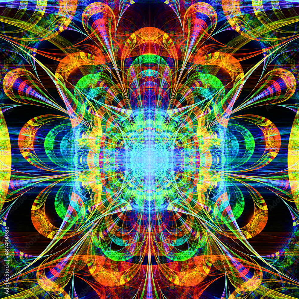 Composición de arte digital conceptual consistente en trazos simétricos ...