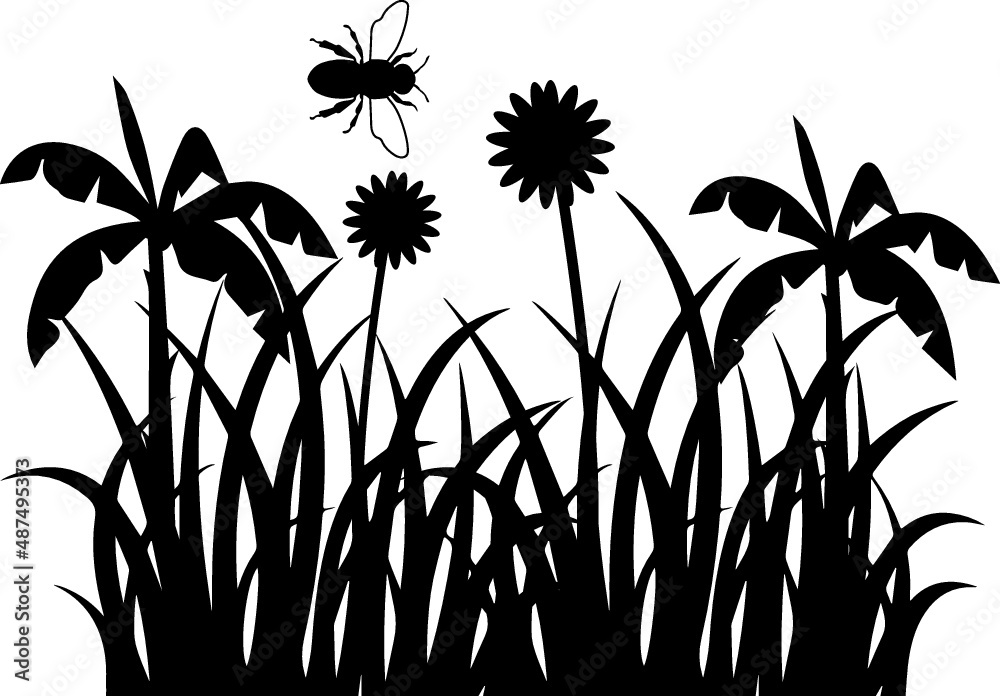 Spring Silhouette Stock Vector | Adobe Stock