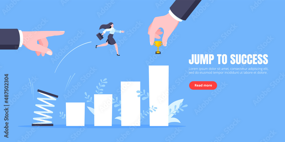 Business mentor helps to improve career with springboard vector ...