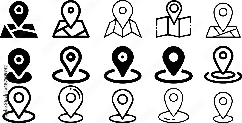 Modern map markers icon. location icon design. location mark of map and ...