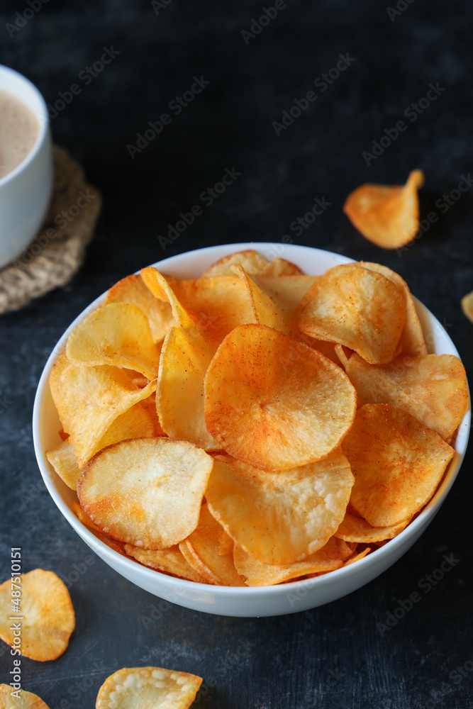spicy masala tapioca chips Keripik singkong or Cassava chips Indian ...