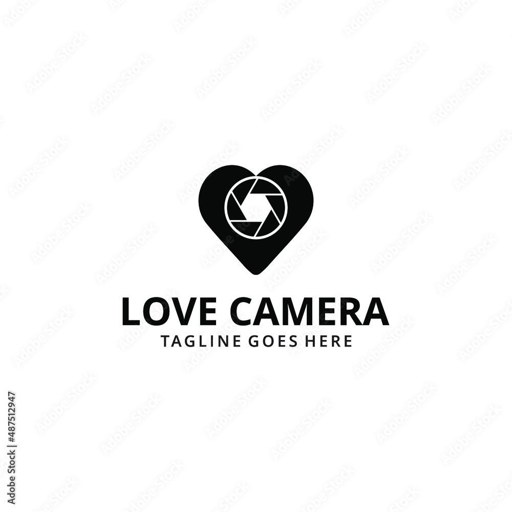 Vector illustration of Camera with sign Creative Concept Logo Design ...