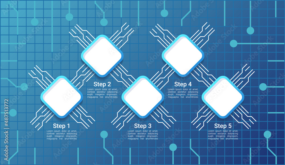 Cyber network infographic chart design template. Abstract infochart ...