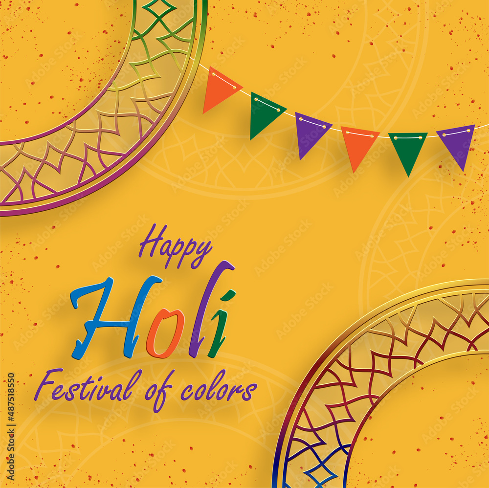 Happy Holi Festival, colorful gulal with powder color for the ...