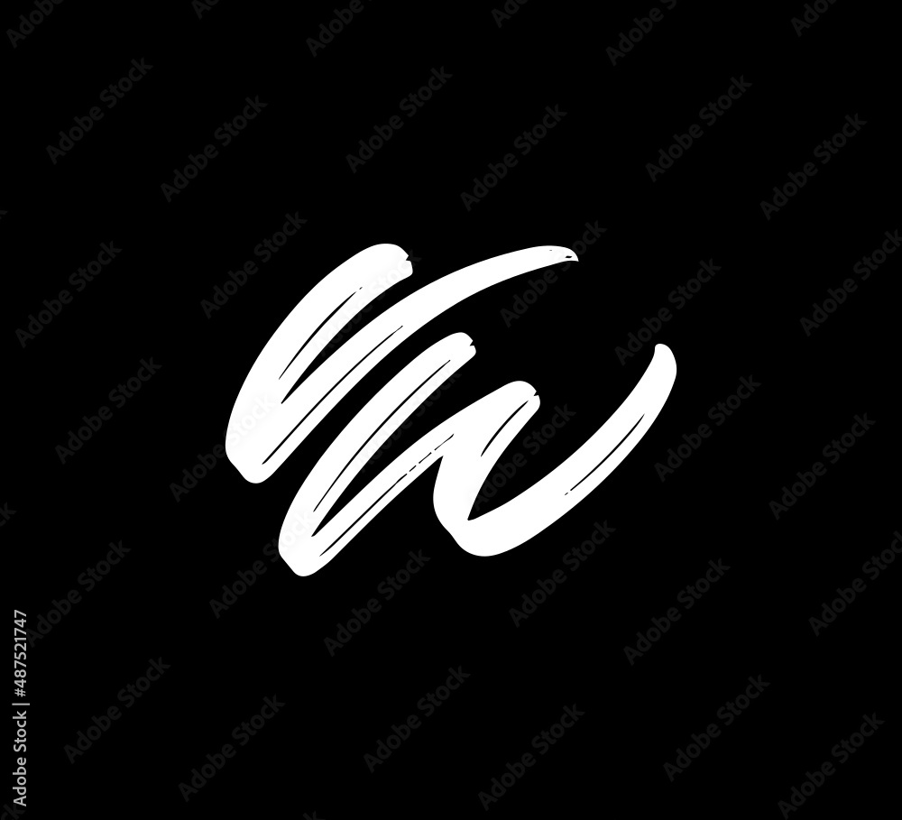 White Vector Letters Logo Brush Handlettering Calligraphy Style In ...