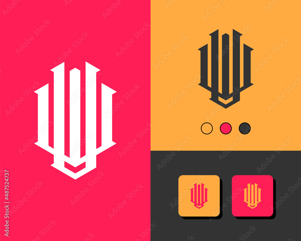 Letter W V logo design. creative minimal monochrome monogram symbol ...