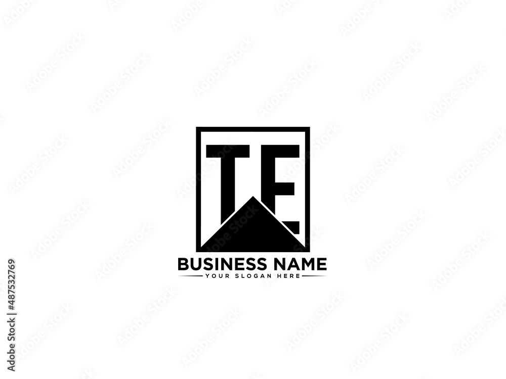 Unique TE Logo Icon Design, Bold Letter Te logo monogram emblem style ...