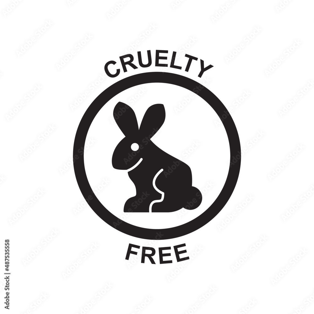 Animal testing cruelty free label, not tested on animals label icon in ...