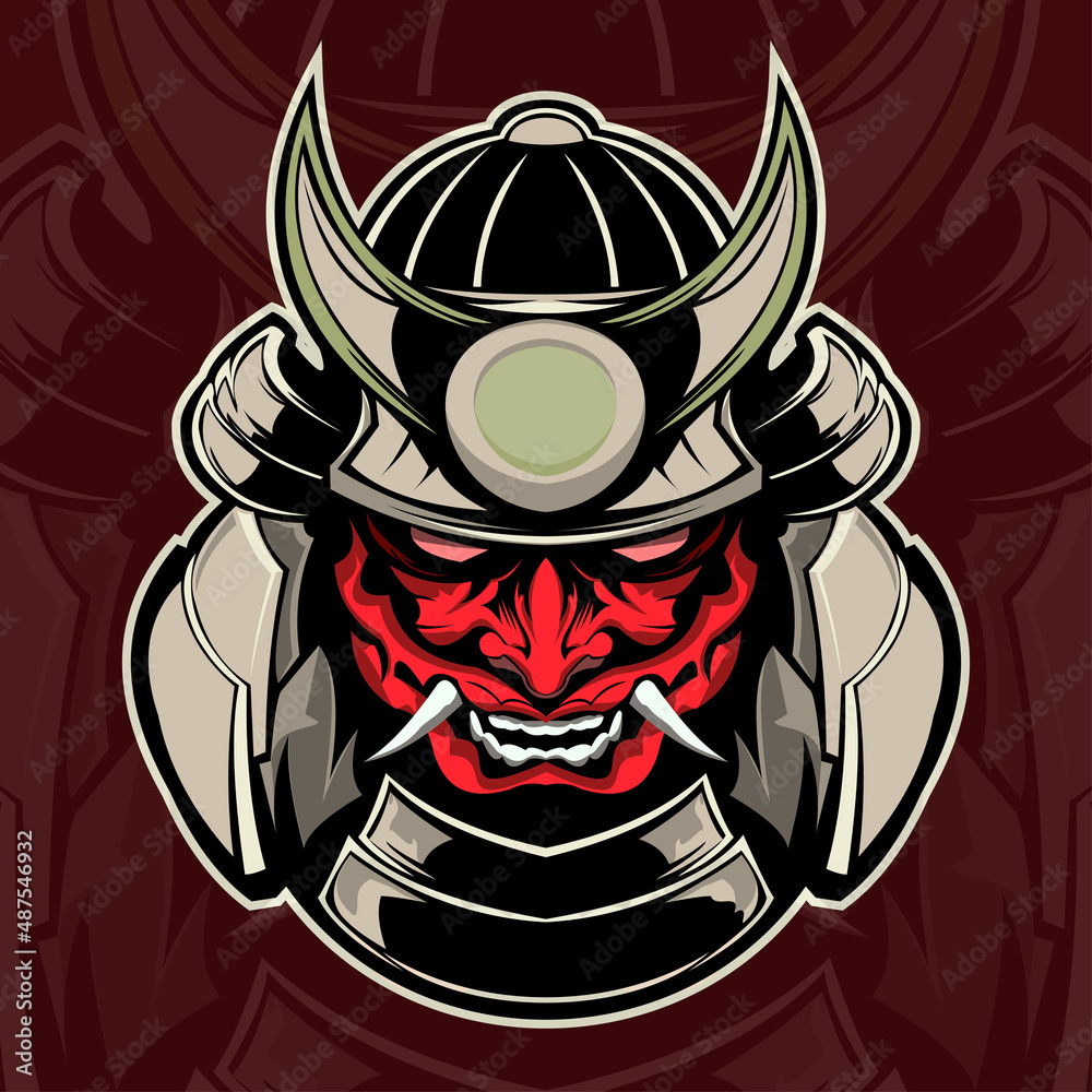 samurai logo mascot template Stock Vector | Adobe Stock