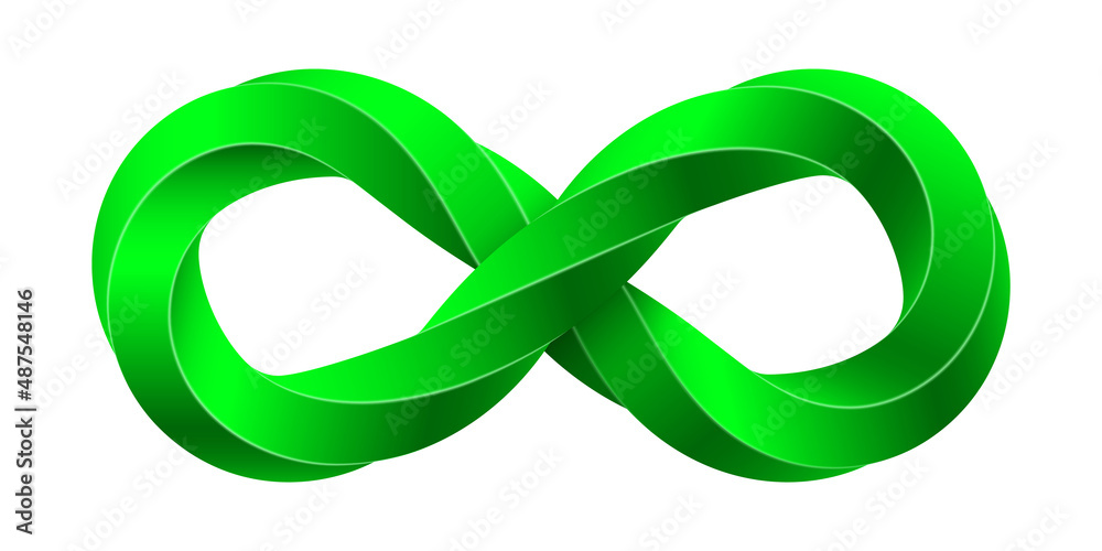 Infinity sign made of twisted pentagonal rod. Mobius strip symbol ...