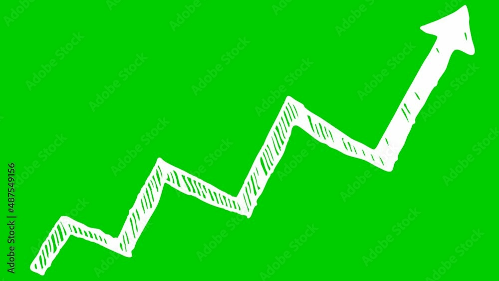 Animated financial growth chart with trend line graph. White icon of ...