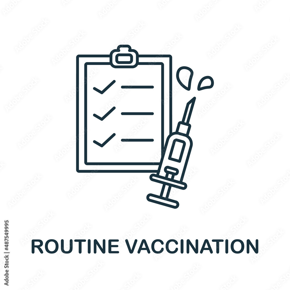 Routine Vaccination icon. Line element from vaccination collection ...