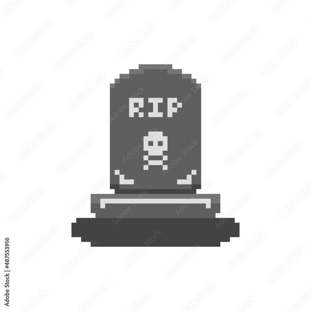 Photo & Art Print Graveyard headstone icon in pixel art style, wild_wind