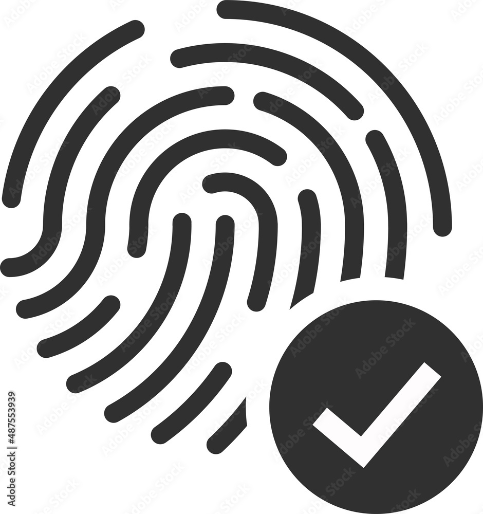 Fingerprint vector icon, security symbol. Simple, flat design for web ...