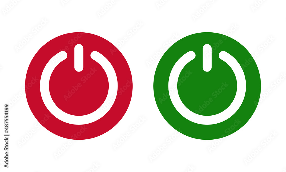 On and Off Toggle Buttons, vector Illustration. Color red and green ...