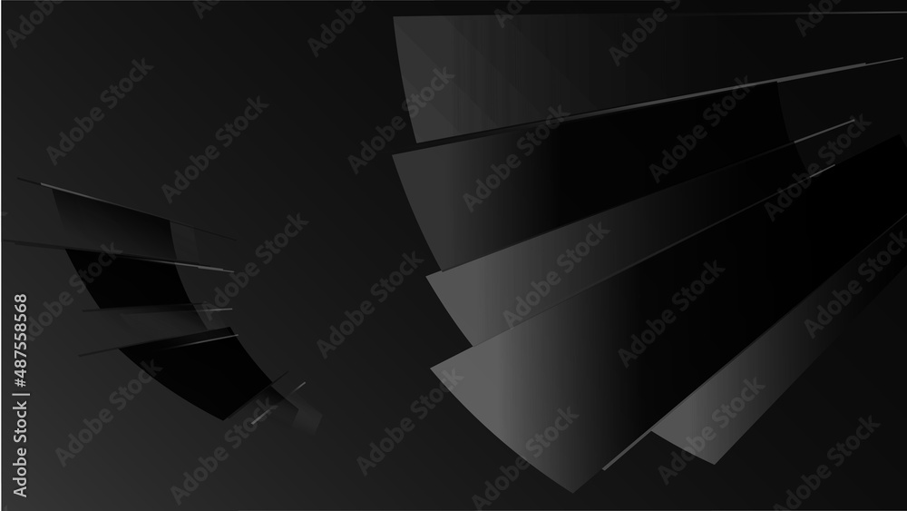 Abstract Dynamic Black Background with Various Shape Design. Usable for ...
