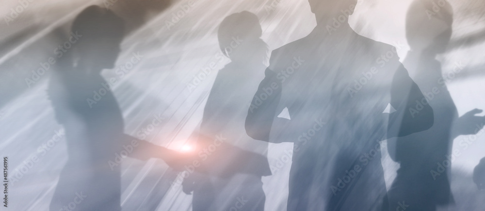 Corporate Business Background. People Silhouettes Mixed Media. Stock ...