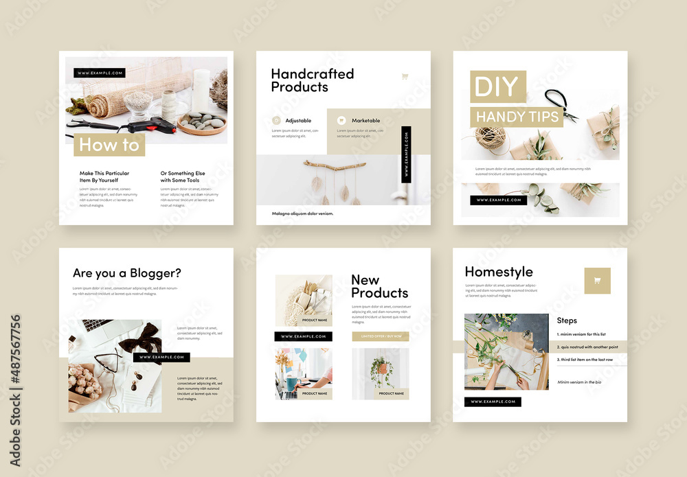 Social Media Layouts for Products Promotion Stock Template | Adobe Stock