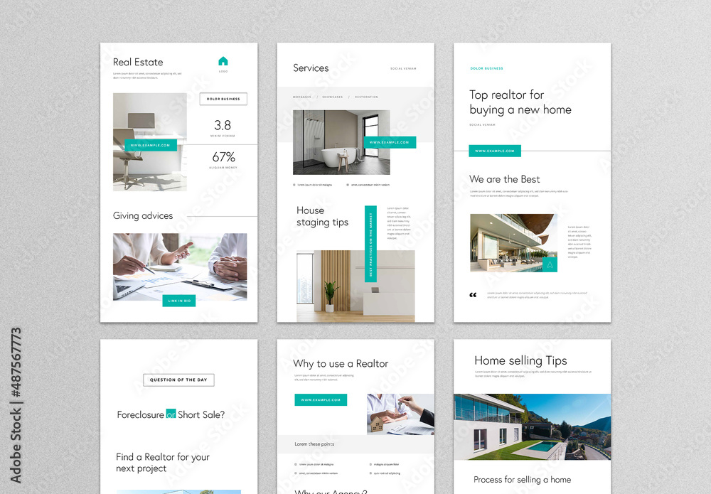 Multipurpose Story Layouts for Real Estate Agency Stock Template ...