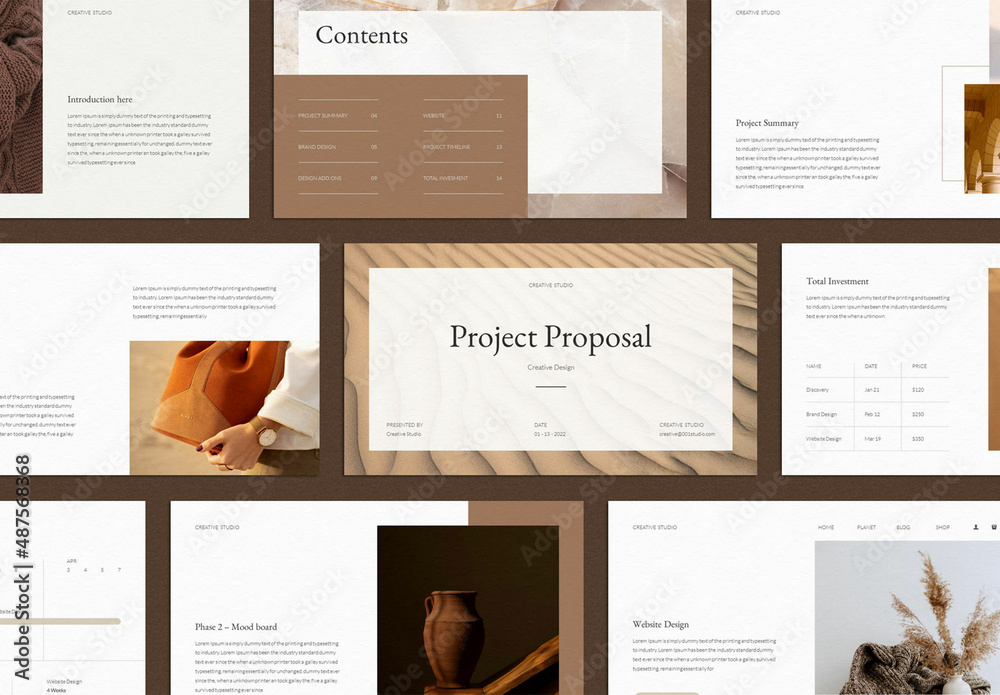 Project Proposal Presentation Layout Stock Template | Adobe Stock