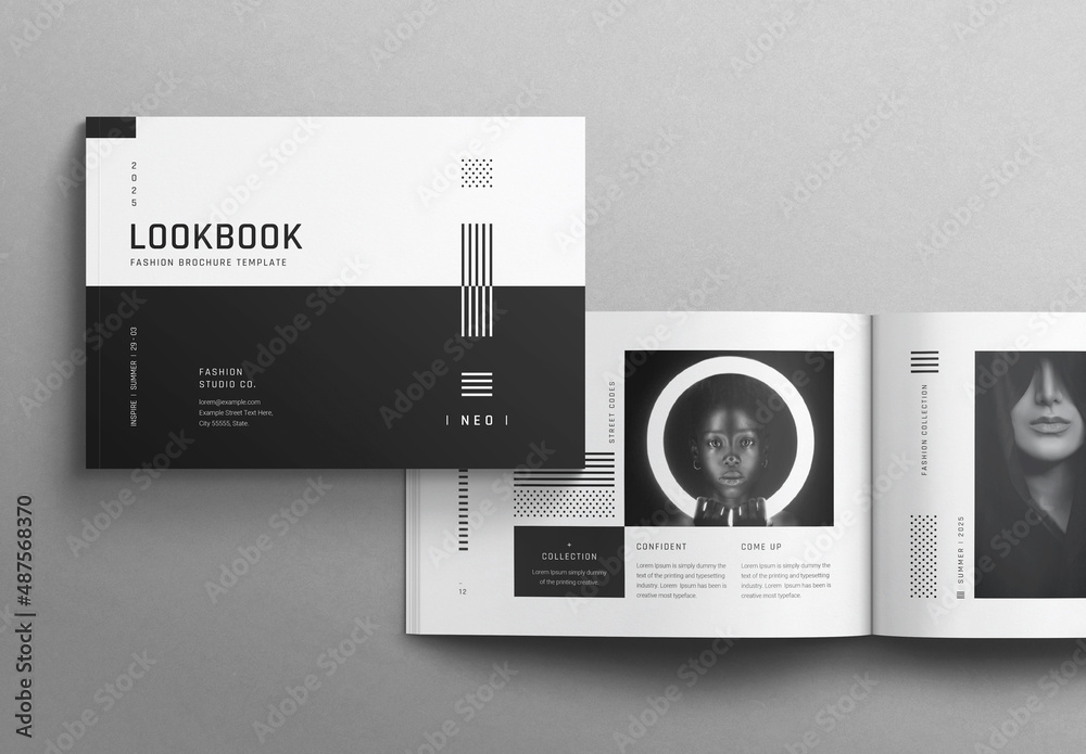 Lookbook Brochure Landscape Layout Stock Template | Adobe Stock Lookbook Brochure Landscape Layout Stock Template | Adobe Stock
