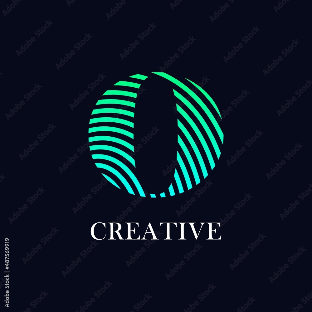 abstract letter O line or zebra pattern vector logo design. Suitable ...