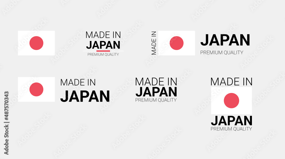Vetor de Vector set of made in Japan labels, made in the Japan logo ...