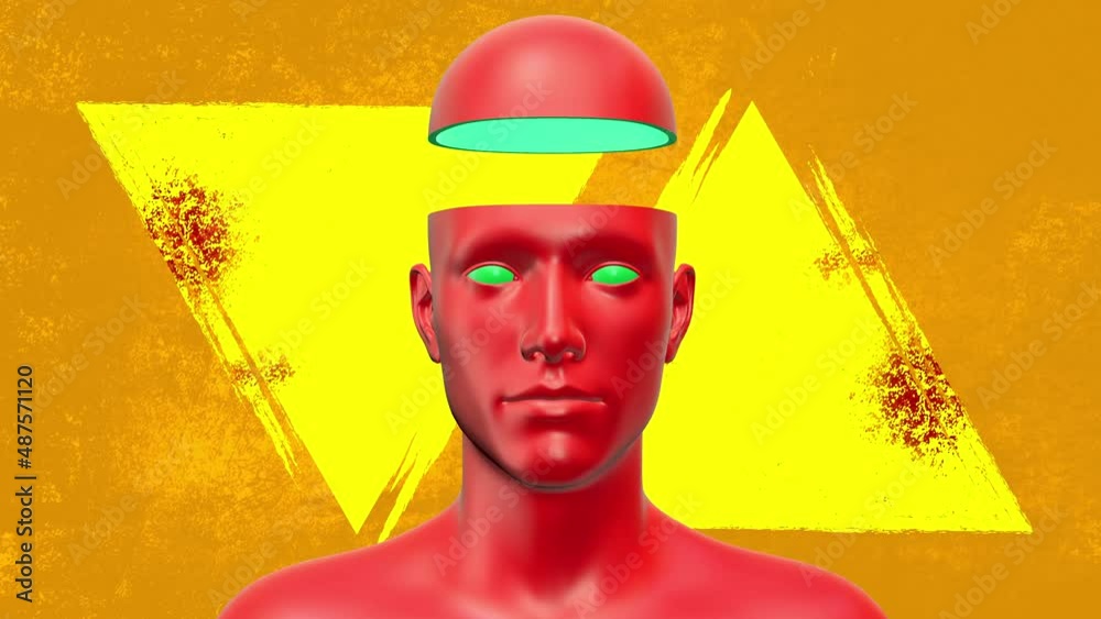 Minimal graphic colorful psychedelic design with grunge shapes. Human ...