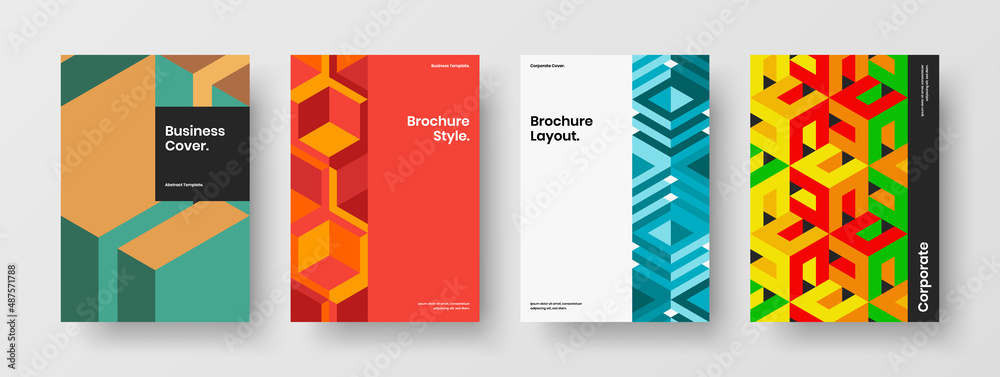 Multicolored pamphlet A4 design vector layout collection. Premium ...